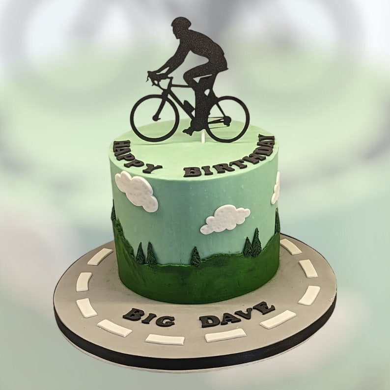 Cycling Cake Topper - Cyclist / Road Bike / Mountain Bike - Etsy UK