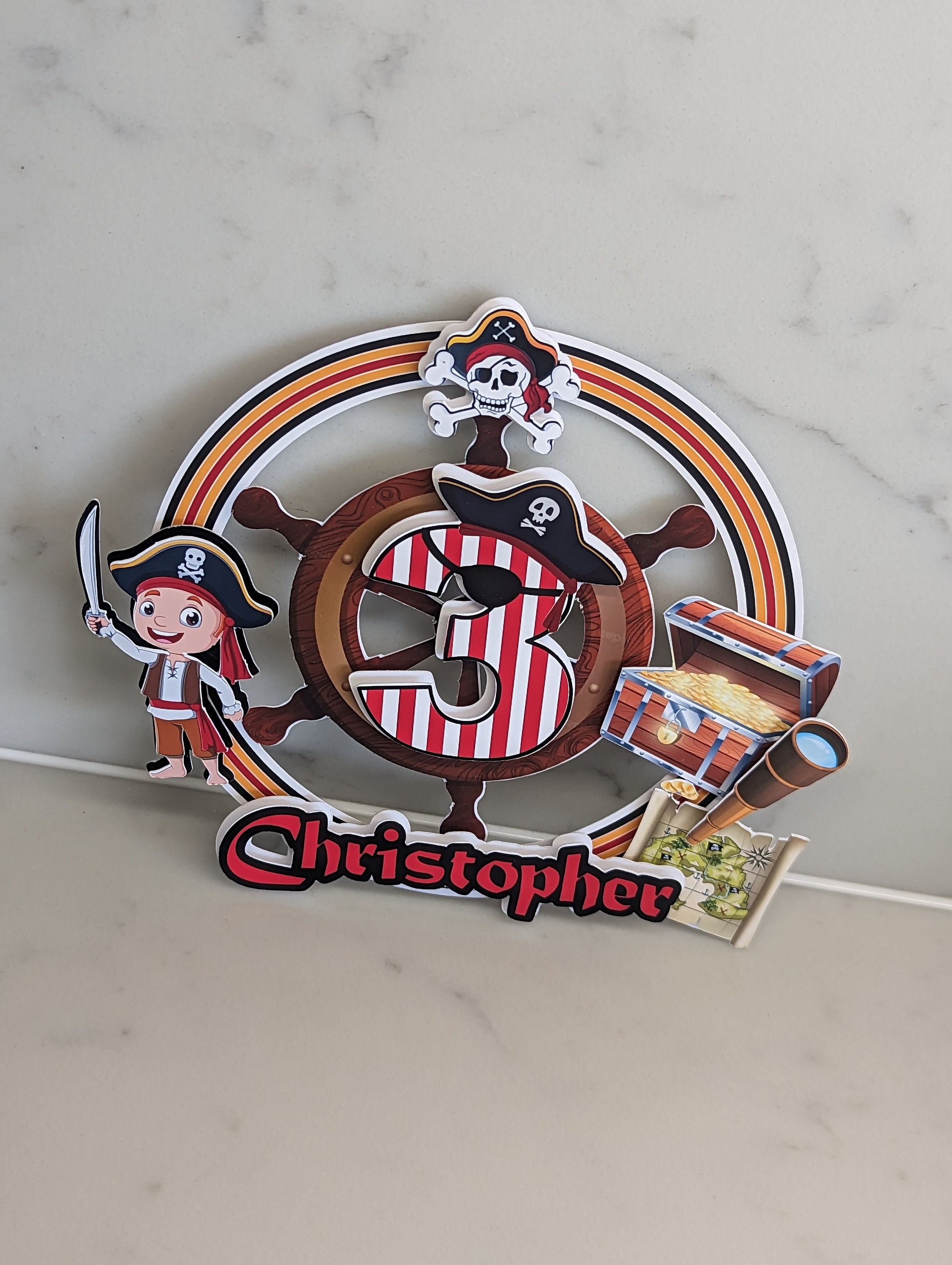 Pirate Party 3D Layered Cake Topper - Swashbuckle - Etsy UK