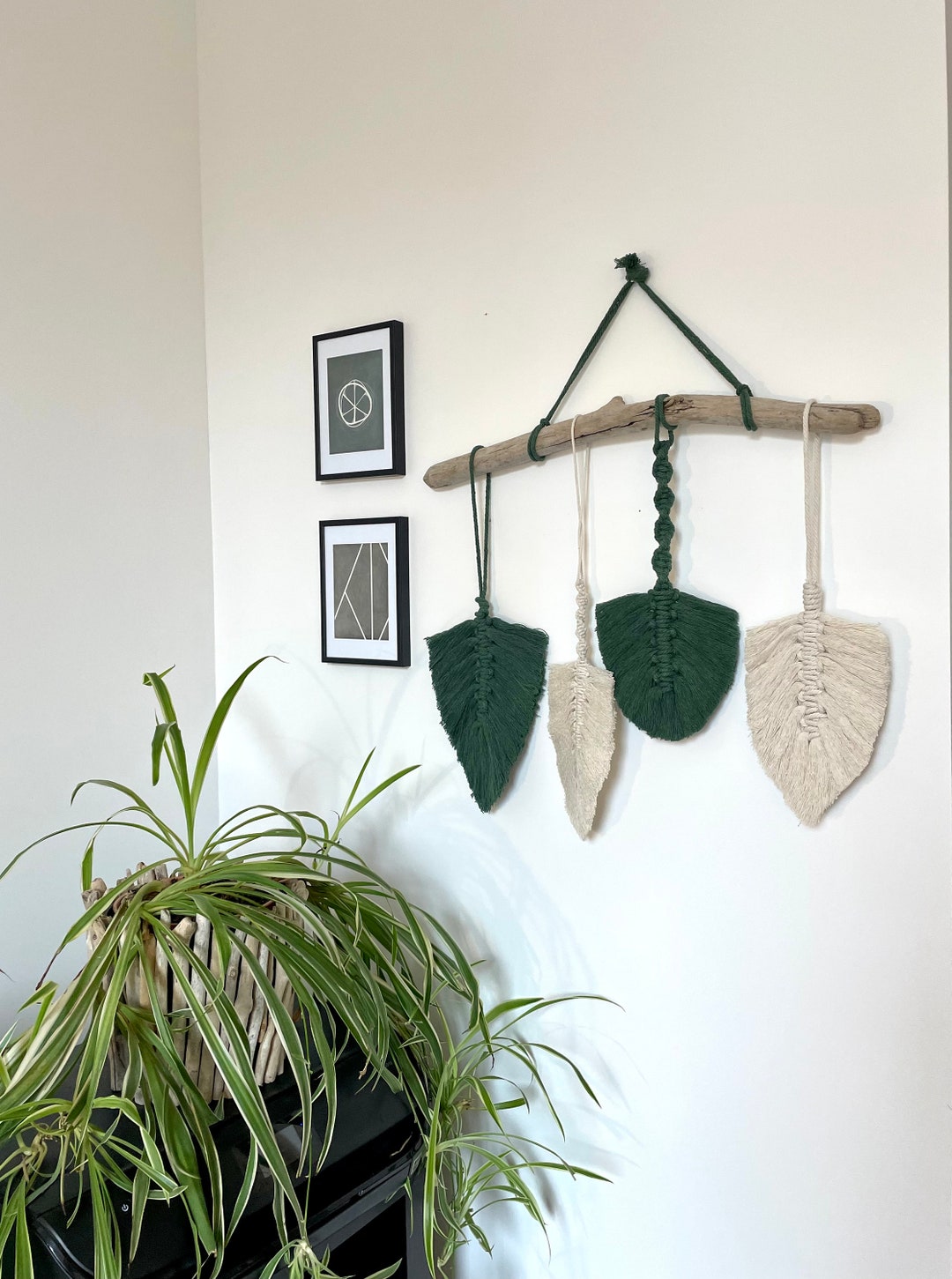 Wall Macramé Leaves, Wall Dyeing, Boho Decoration, Tapestry Decoration ...