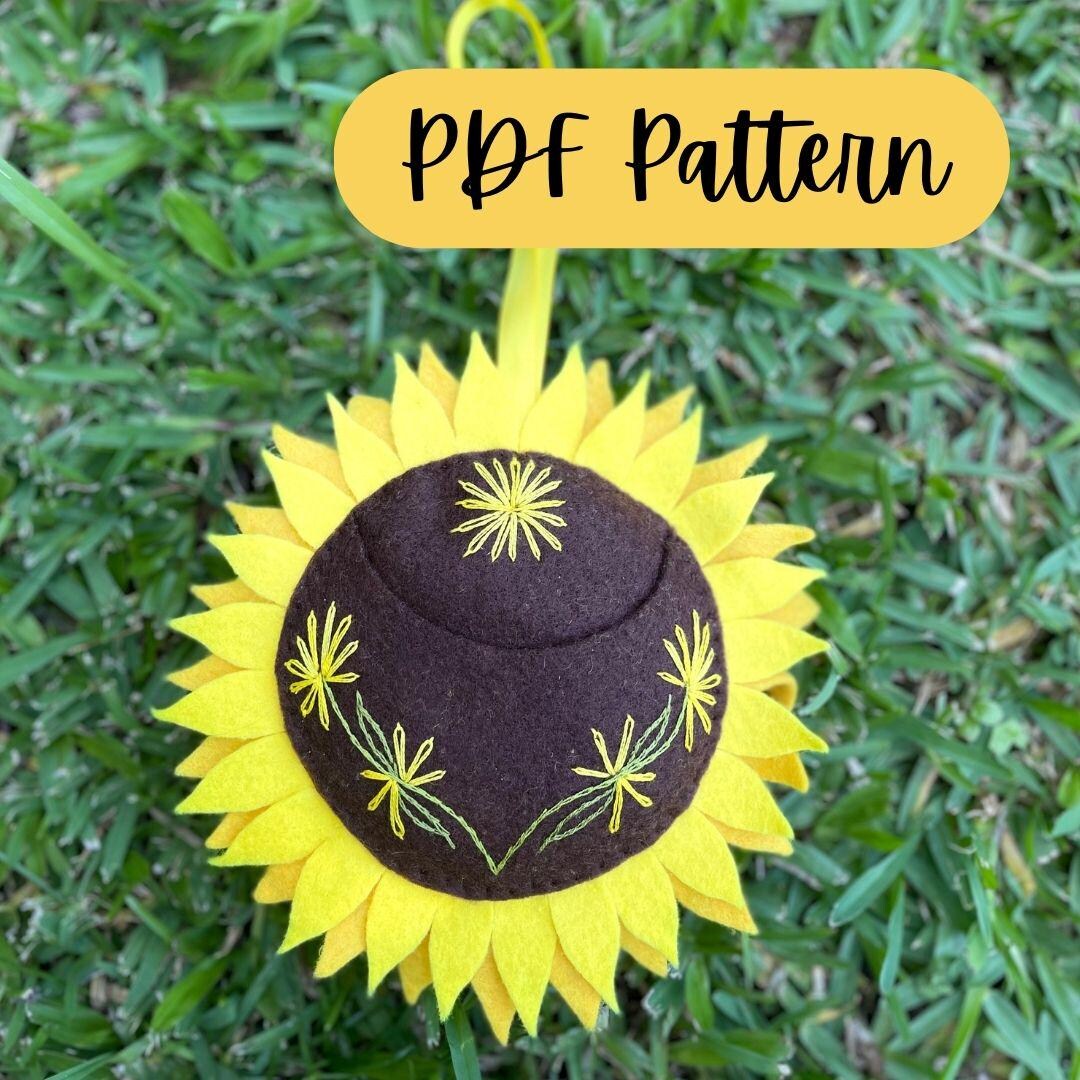 Felt Sunflower Sewing Pattern: DIY Tooth Fairy Pillow With Embroidery ...