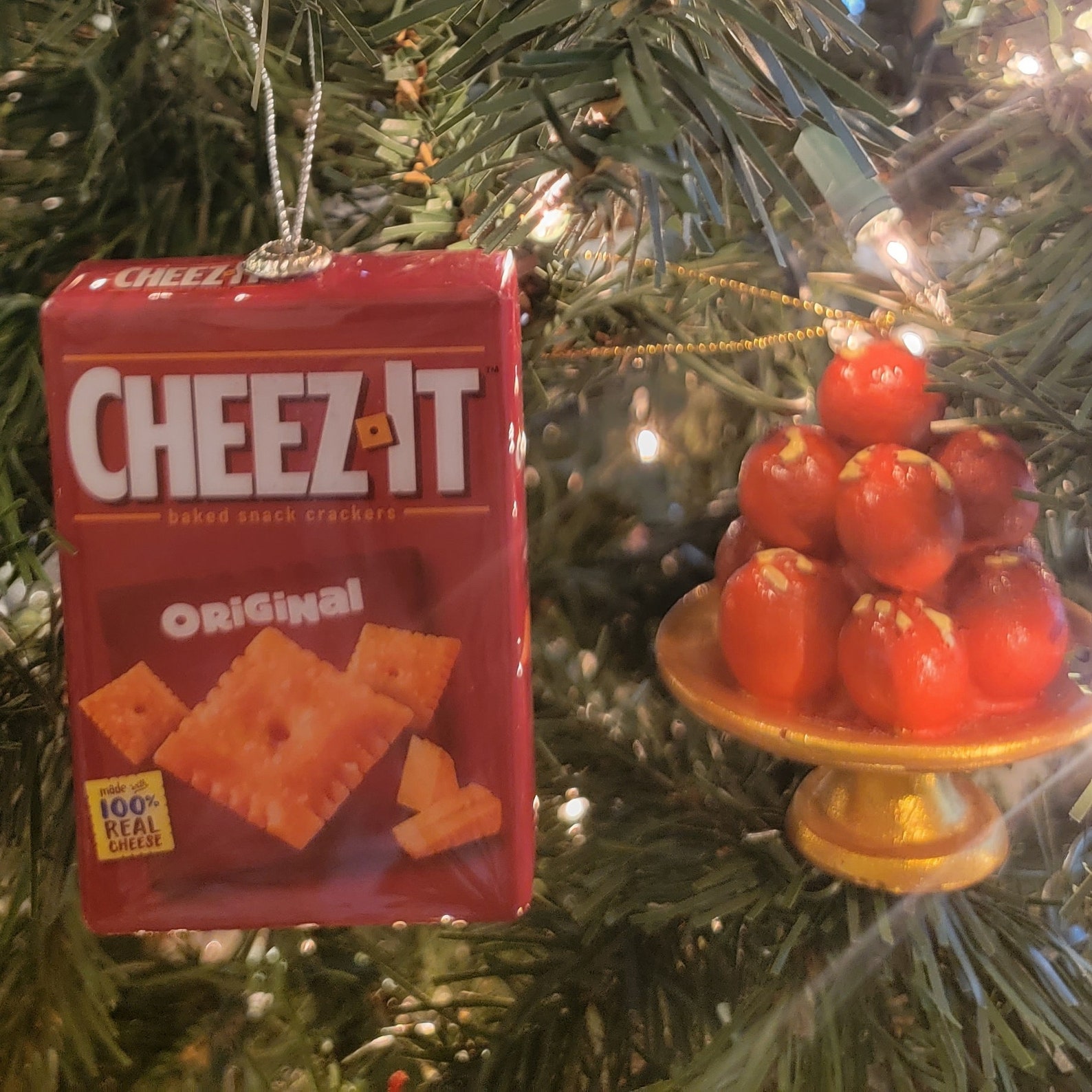 Cheez It Snack Glass or Decoupage Christmas Food Ornament - Etsy