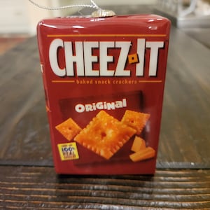 Cheez It Snack Glass or Decoupage Christmas Food Ornament - Etsy