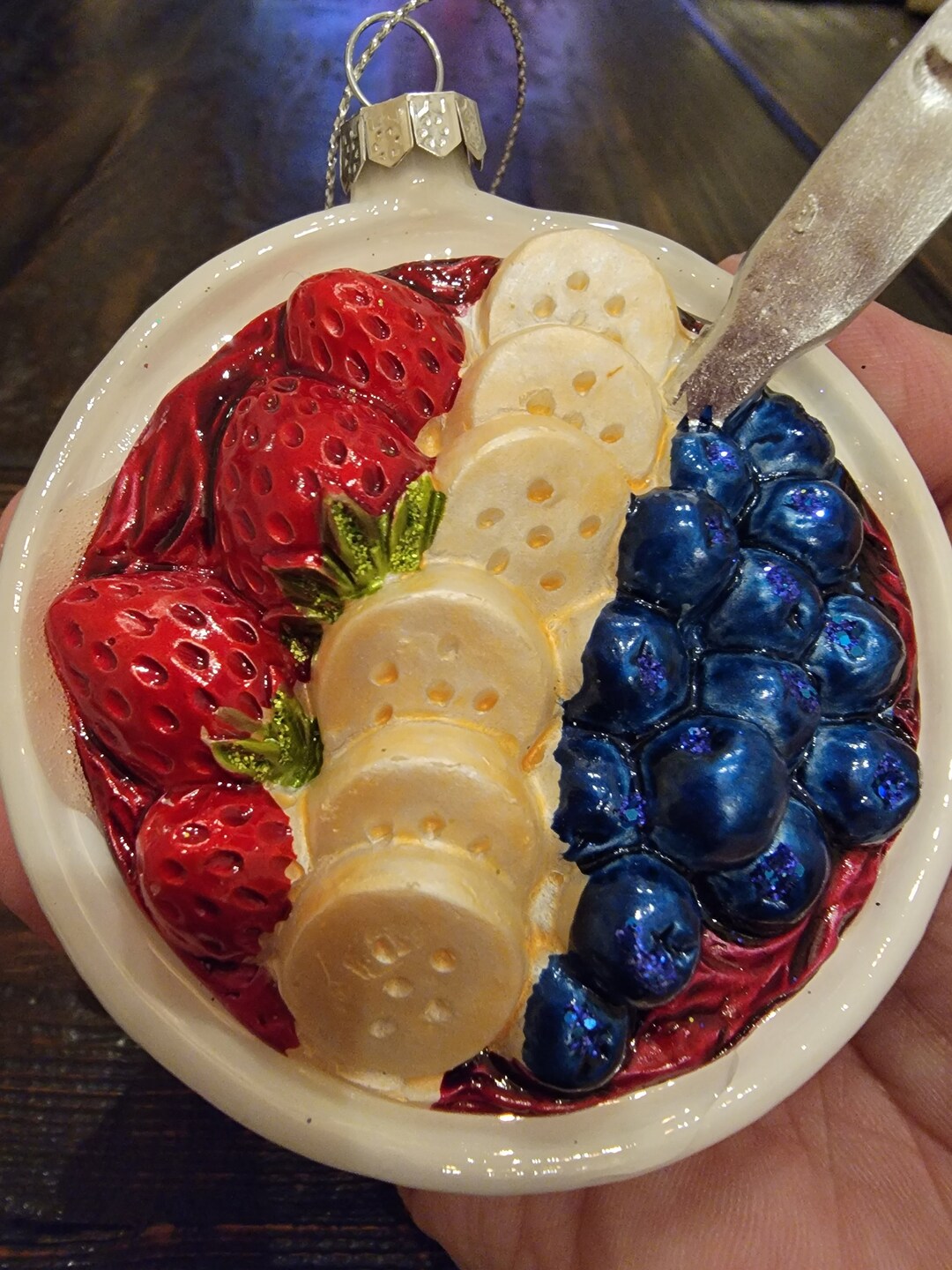 Acai Bowl With Spoon Christmas Food Fruit Ornament - Etsy