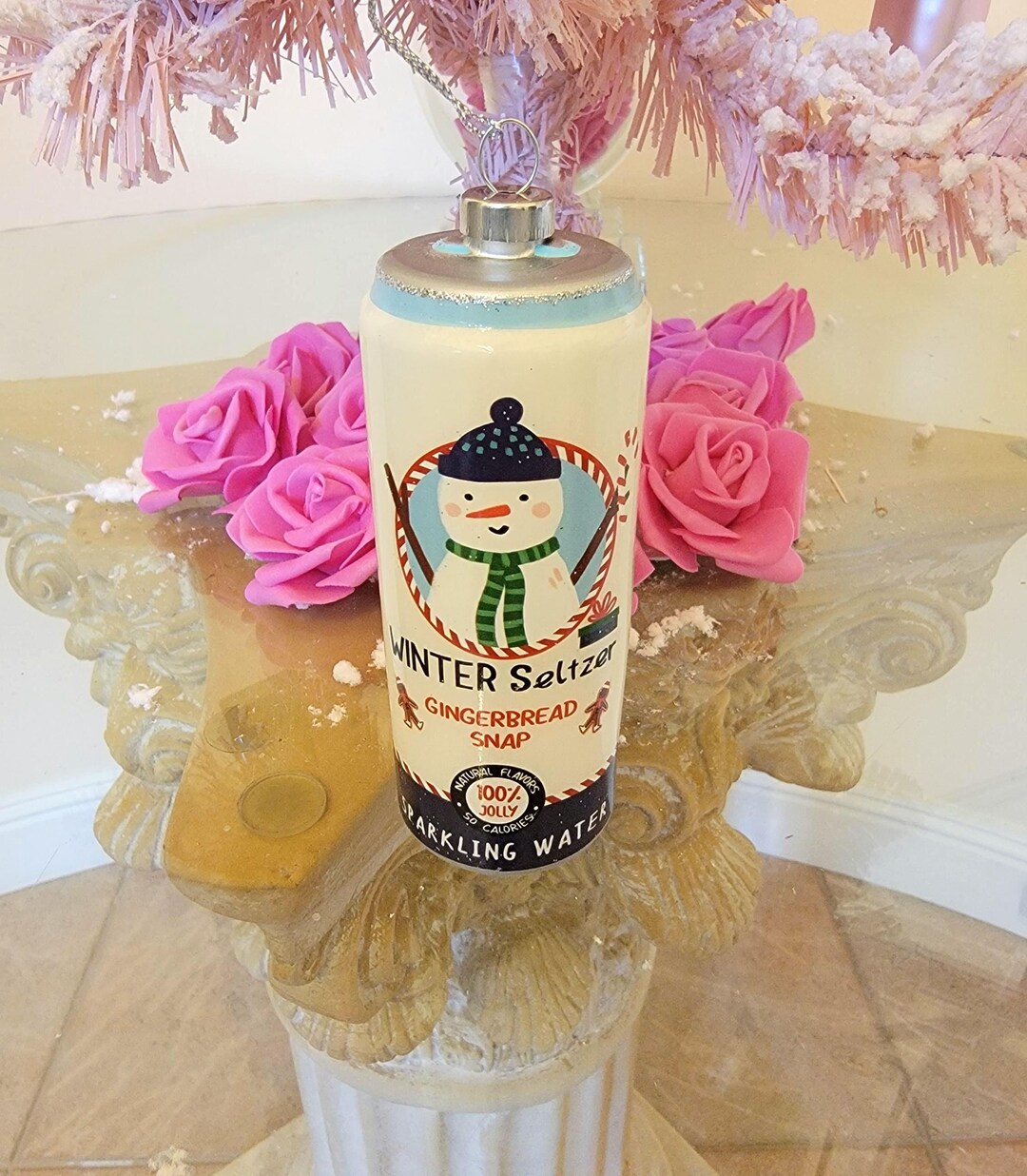 Bubbly Sparkling Water Soda Can Christmas Food Drink Seltzer Ornament ...