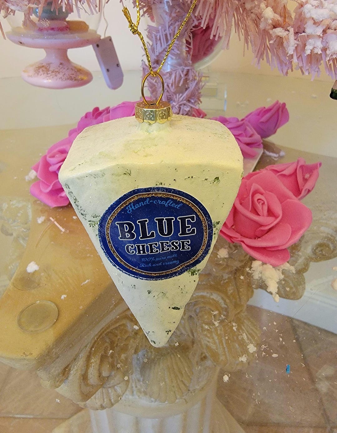 Bleu Blue Cheese Wedge Christmas Food Ornament - Etsy
