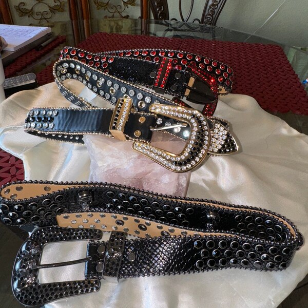Rhinestone Belt - Etsy