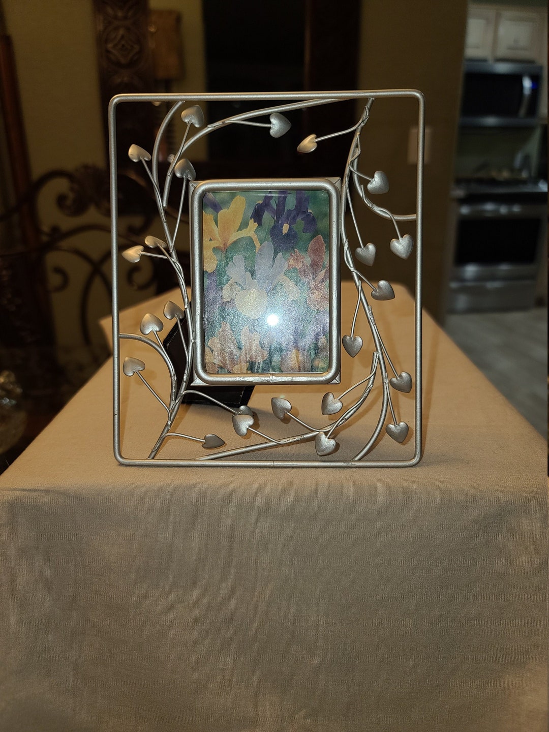 SILVER WIRE HEART Picture Frame Metal Hearts Photo Frame - Etsy