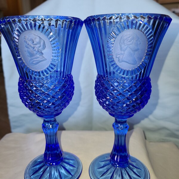 George Washington Blue Glass - Etsy