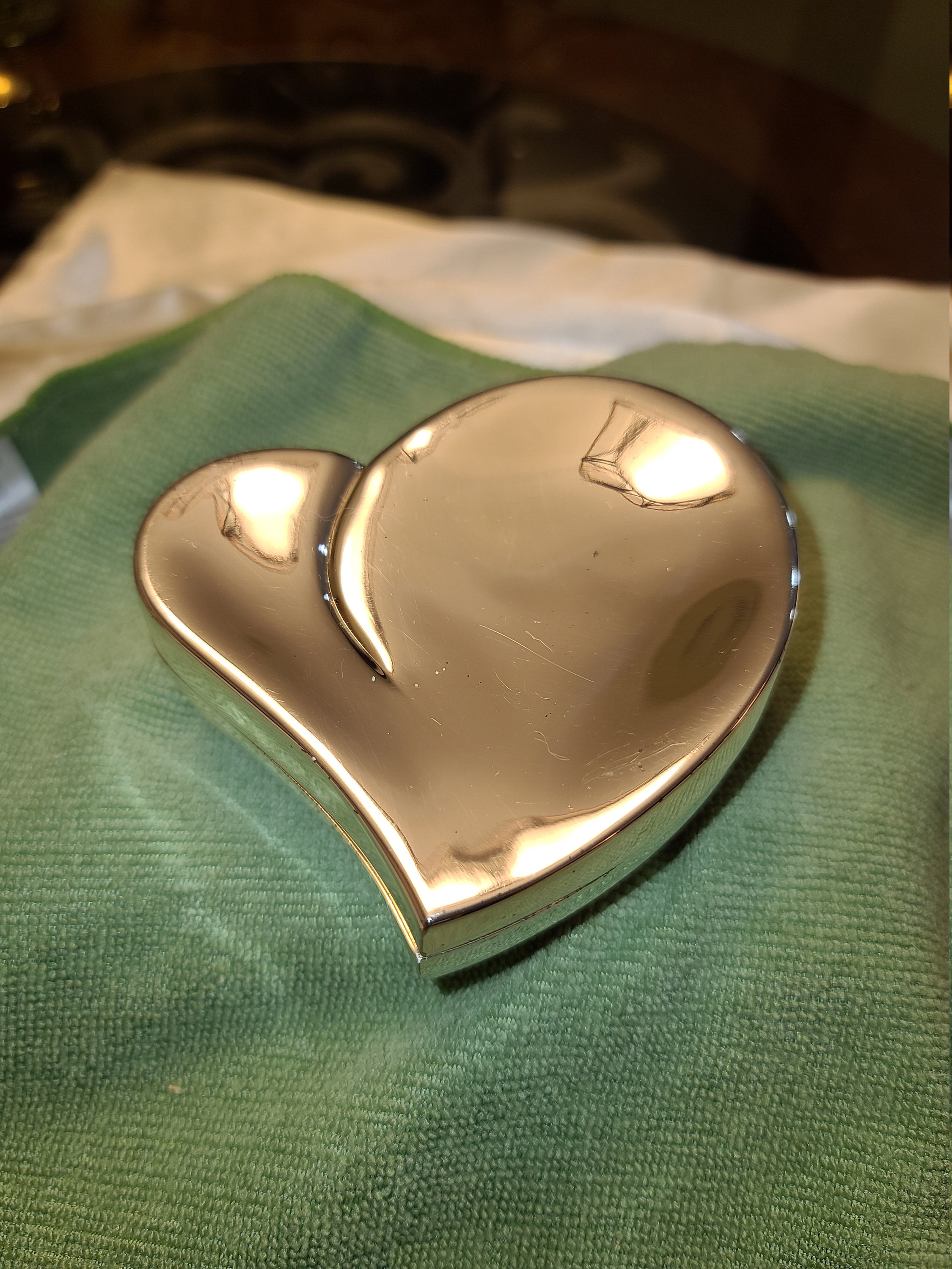 SILVER HEART Box Valentine Heart Box Velvet Lined Heart Box - Etsy