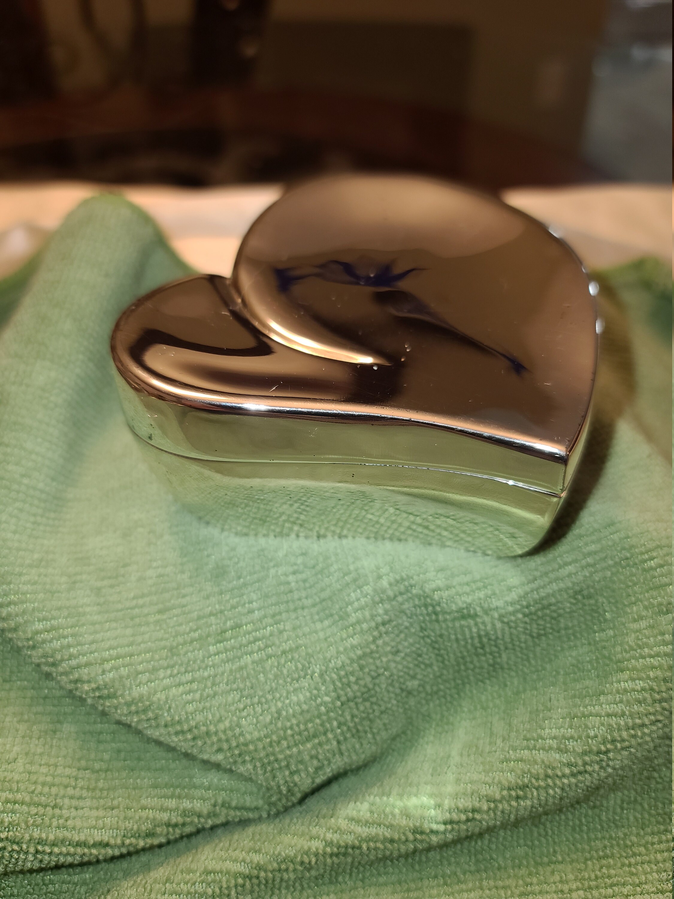 SILVER HEART Box Valentine Heart Box Velvet Lined Heart Box - Etsy