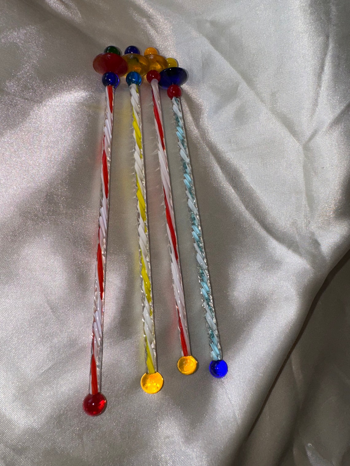 GLASS STIR STICKS Barware Colored Glass Stir Sticks Hand-blown Glass ...