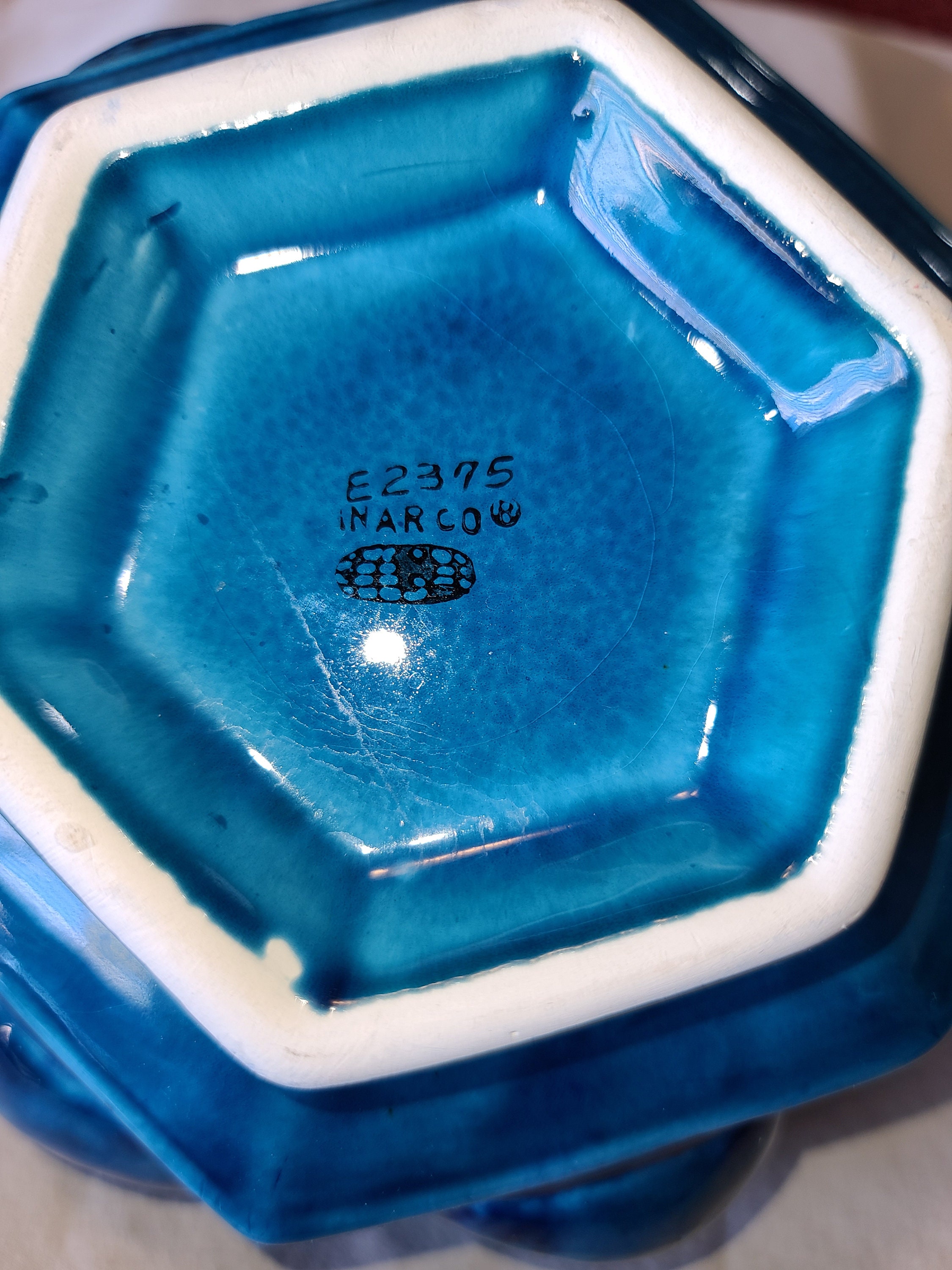 INARCO MOOD INDIGO Lidded Bowl With Fruit Vintage Vintage Serving Dish ...