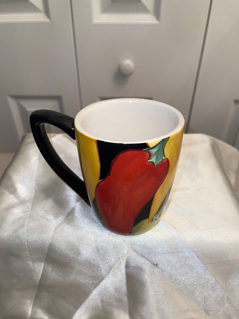 VINTAGE CLAY ART Chili Pepper Mug Coffee Mug Red Chili Pepper Mug ...