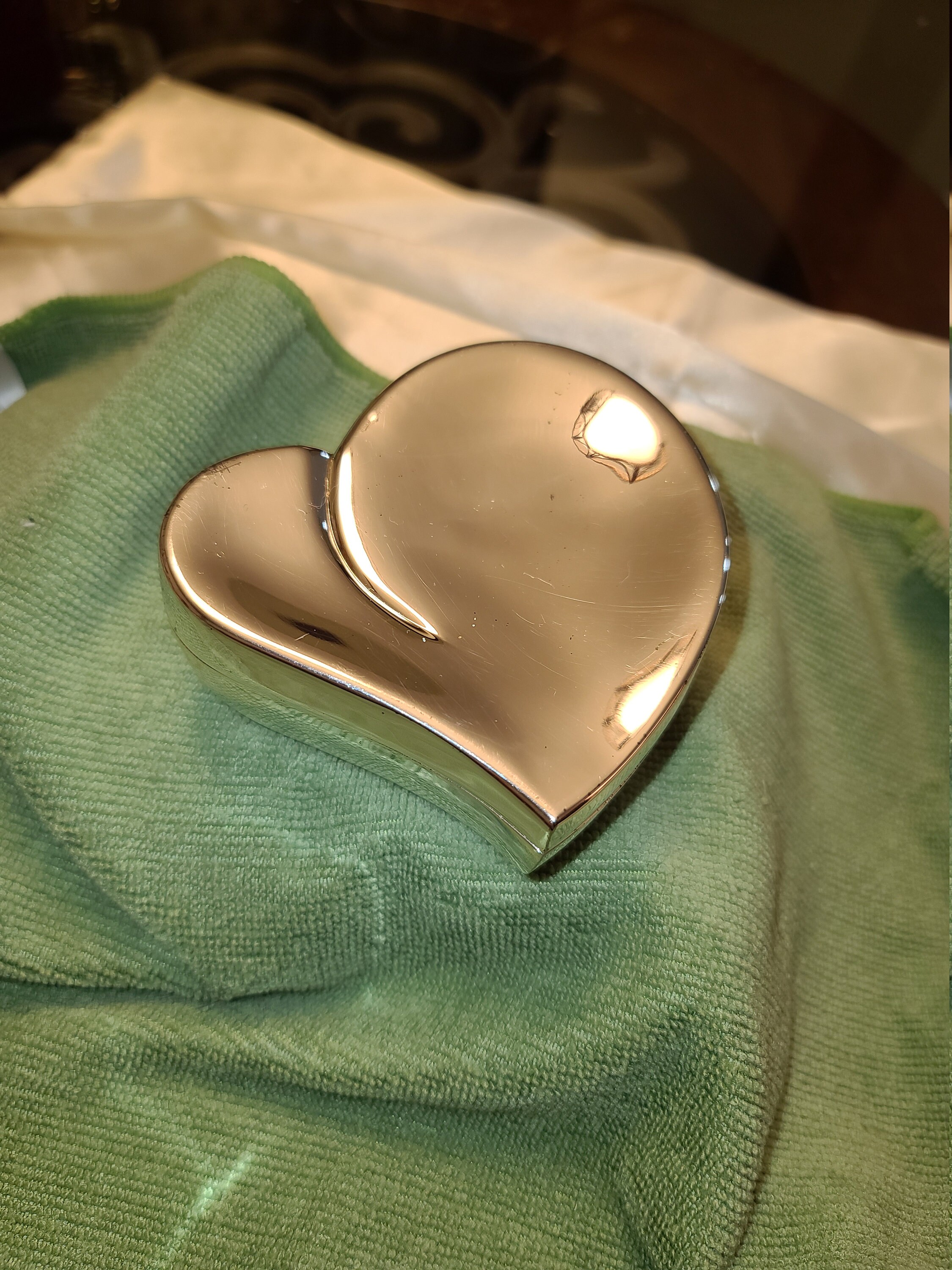 SILVER HEART Box Valentine Heart Box Velvet Lined Heart Box - Etsy