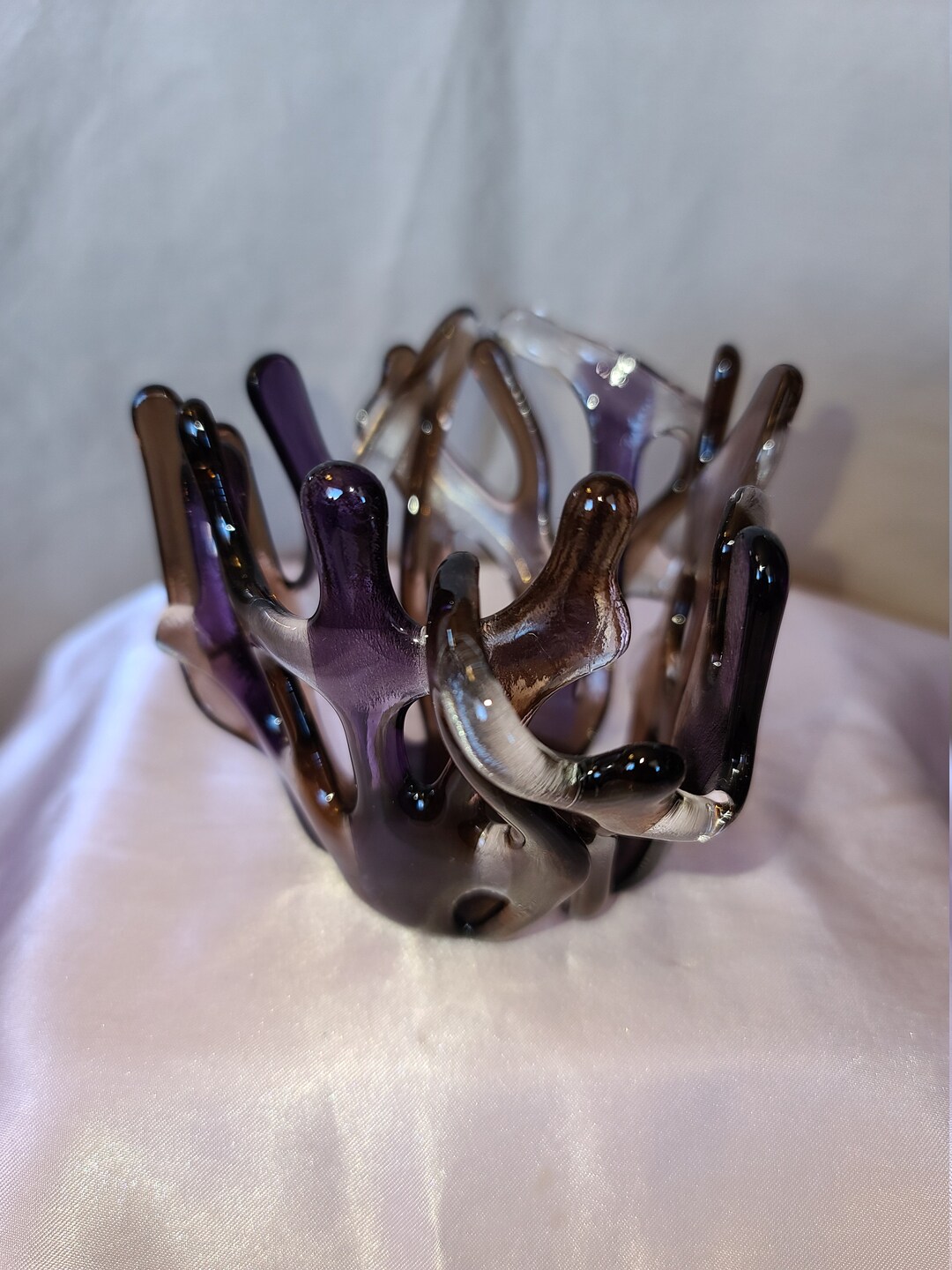 VINTAGE GLASS ART Sculpture Art Glass Bowl Vintage Glass Art Object ...