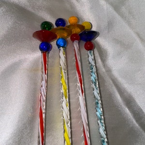 GLASS STIR STICKS Barware Colored Glass Stir Sticks Hand-blown Glass ...