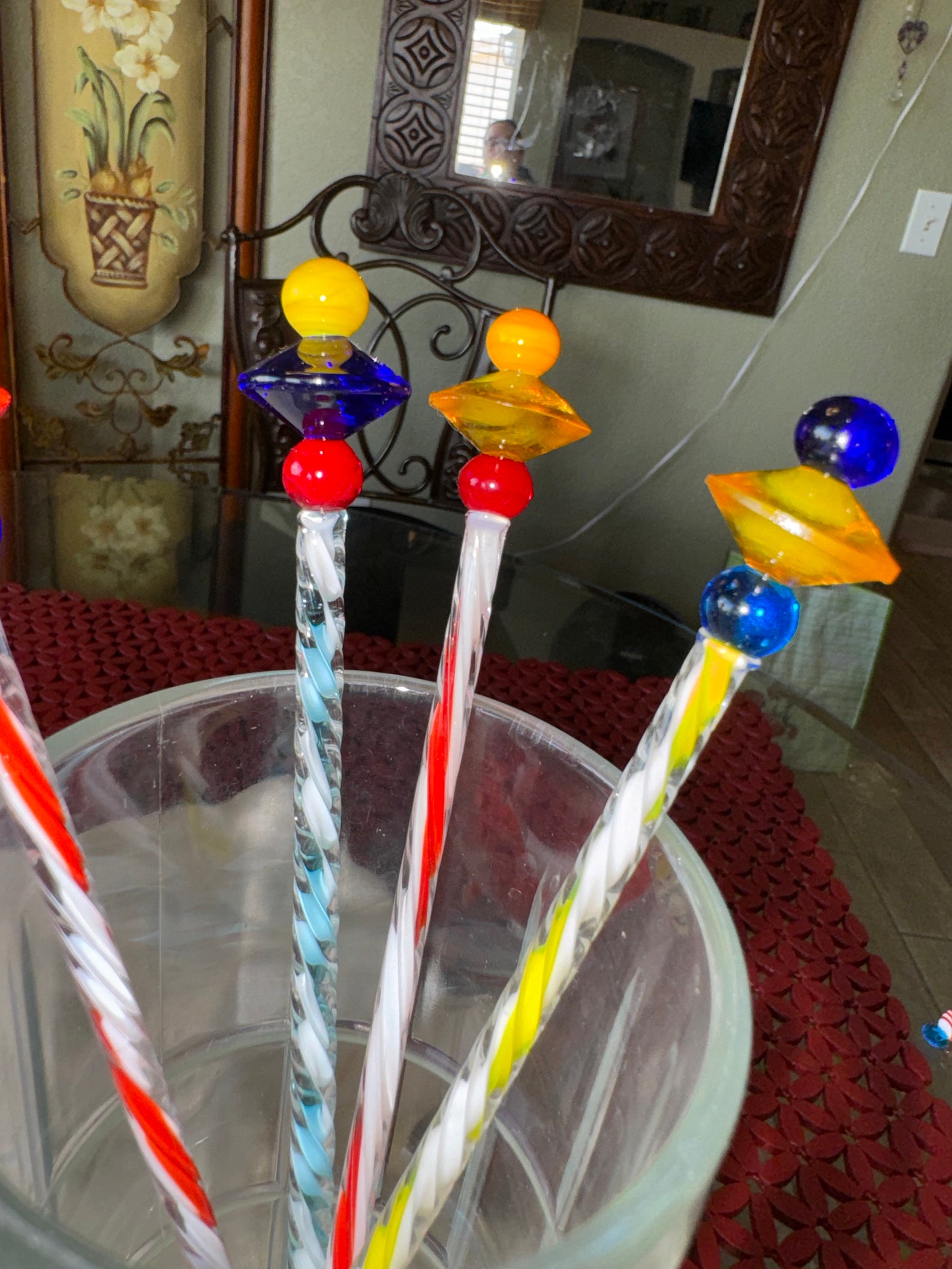 GLASS STIR STICKS Barware Colored Glass Stir Sticks Hand-blown Glass ...