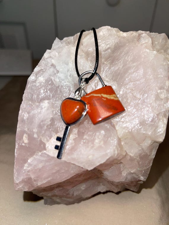 GEMSTONE KEY AND Lock necklace lock and key necklace … - Gem