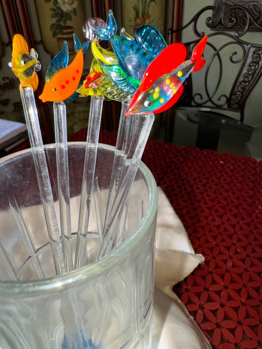 GLASS FISH STIR Sticks Glass Stir Sticks Barware Cocktail Stir Stick ...
