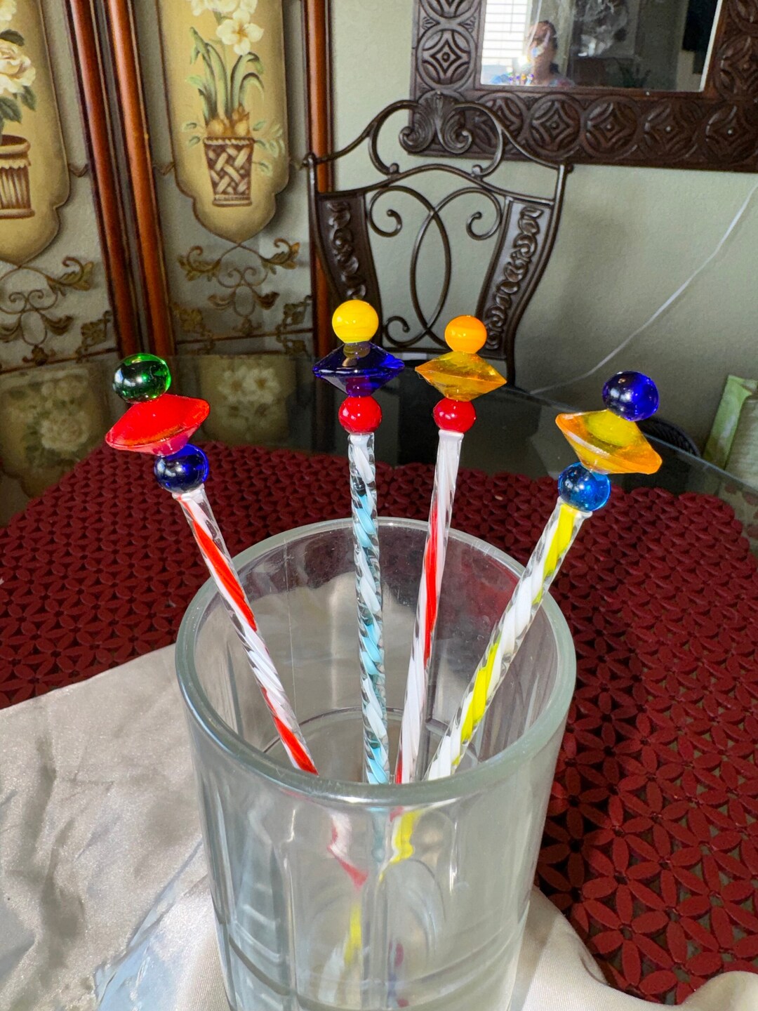GLASS STIR STICKS Barware Colored Glass Stir Sticks Hand-blown Glass ...