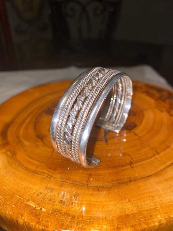Sterling Silver Unisex Cuff Bracelet Mens Sterling Gem