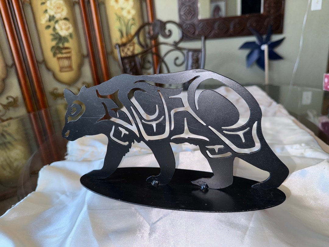 METAL CUTOUT BEAR Metal Art Statue Bear Statue Home Decor Metal Cutout ...
