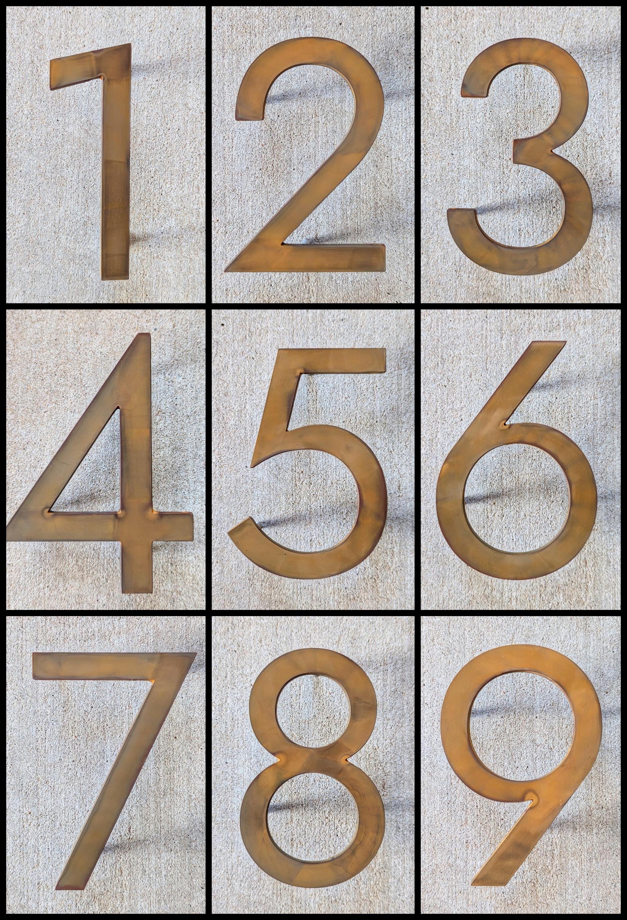 Modern Corten Steel House Numbers - Etsy