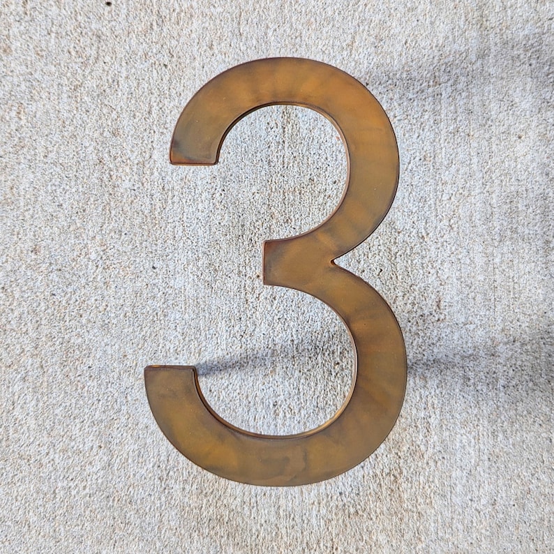Modern Corten Steel House Numbers - 6 Inch - Etsy