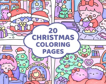 cute christmas coloring pages aesthetic