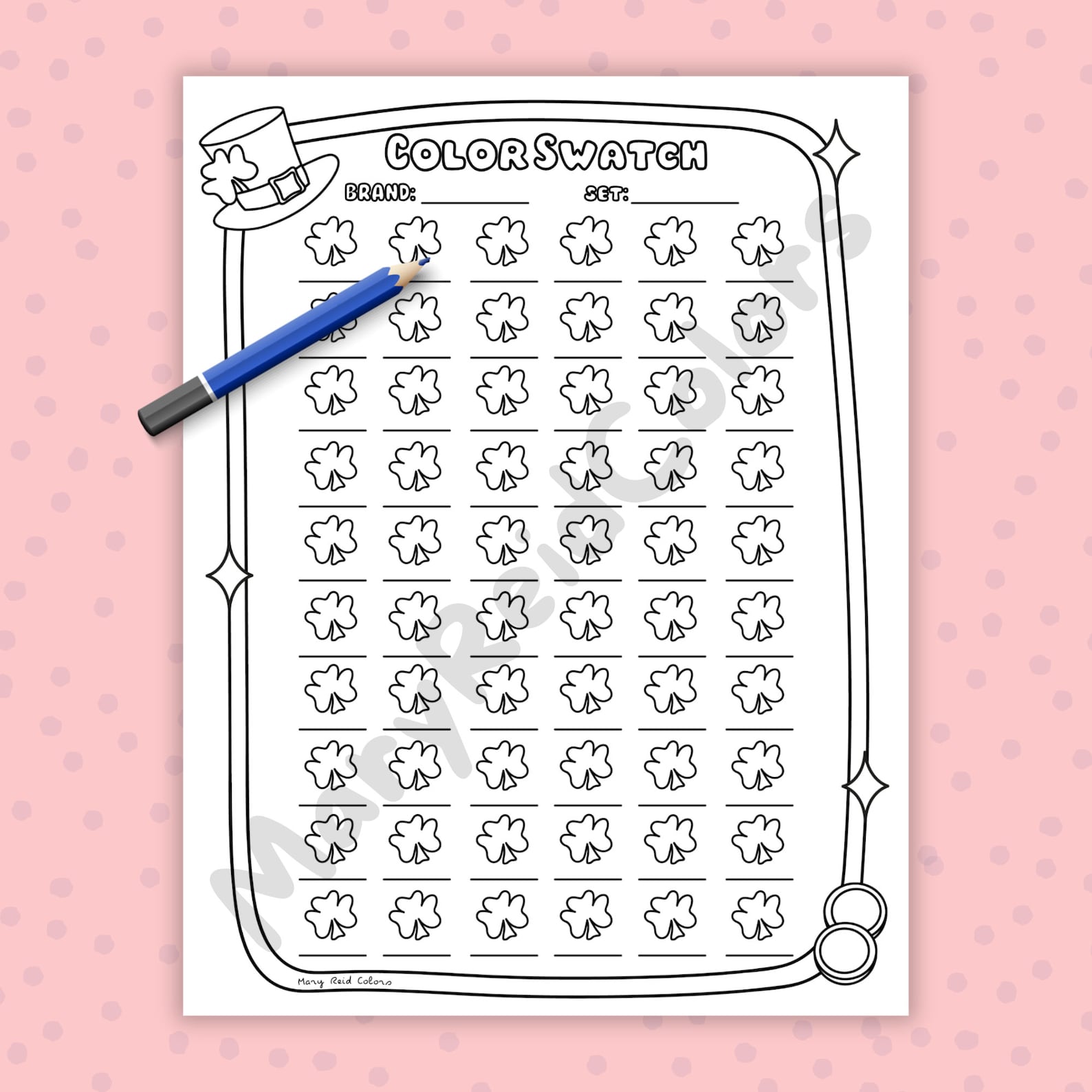 Blank Color Swatch, Printable Color Chart, Chart Sheets, Season Color ...