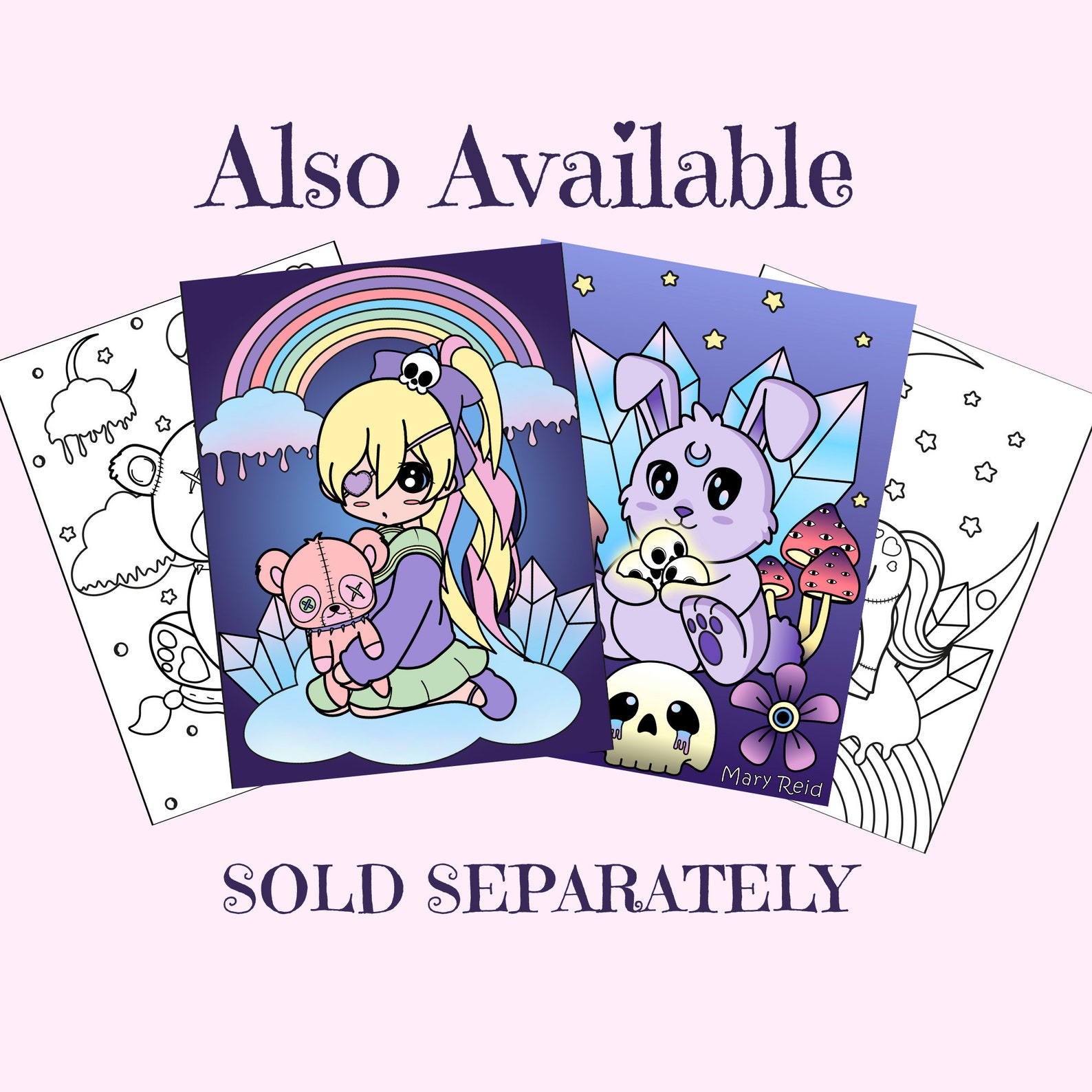 Creepy Kawaii Coloring Pages Creepy Cute Coloring Pages - Etsy