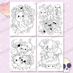 Creepy Kawaii Coloring Books, Pastel Goth Coloring Books, Kawaii ...