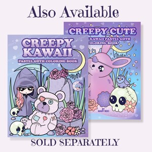 Creepy Kawaii Coloring Book, Pastel Goth Coloring Book, Kawaii Coloring ...