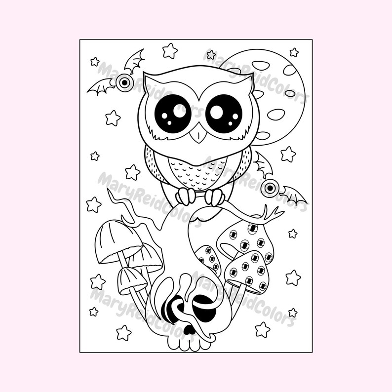 Creepy Kawaii Coloring Pages Creepy Cute Coloring Pages - Etsy