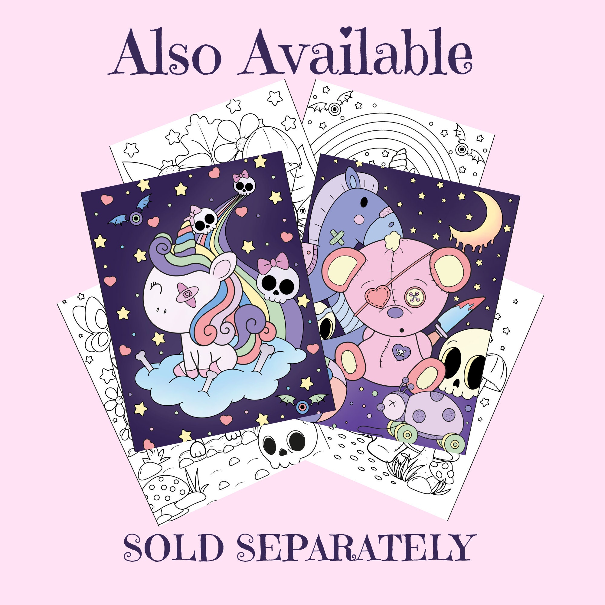 Pastel Goth Coloring Pages Funny Coloring Pages Gothic - Etsy