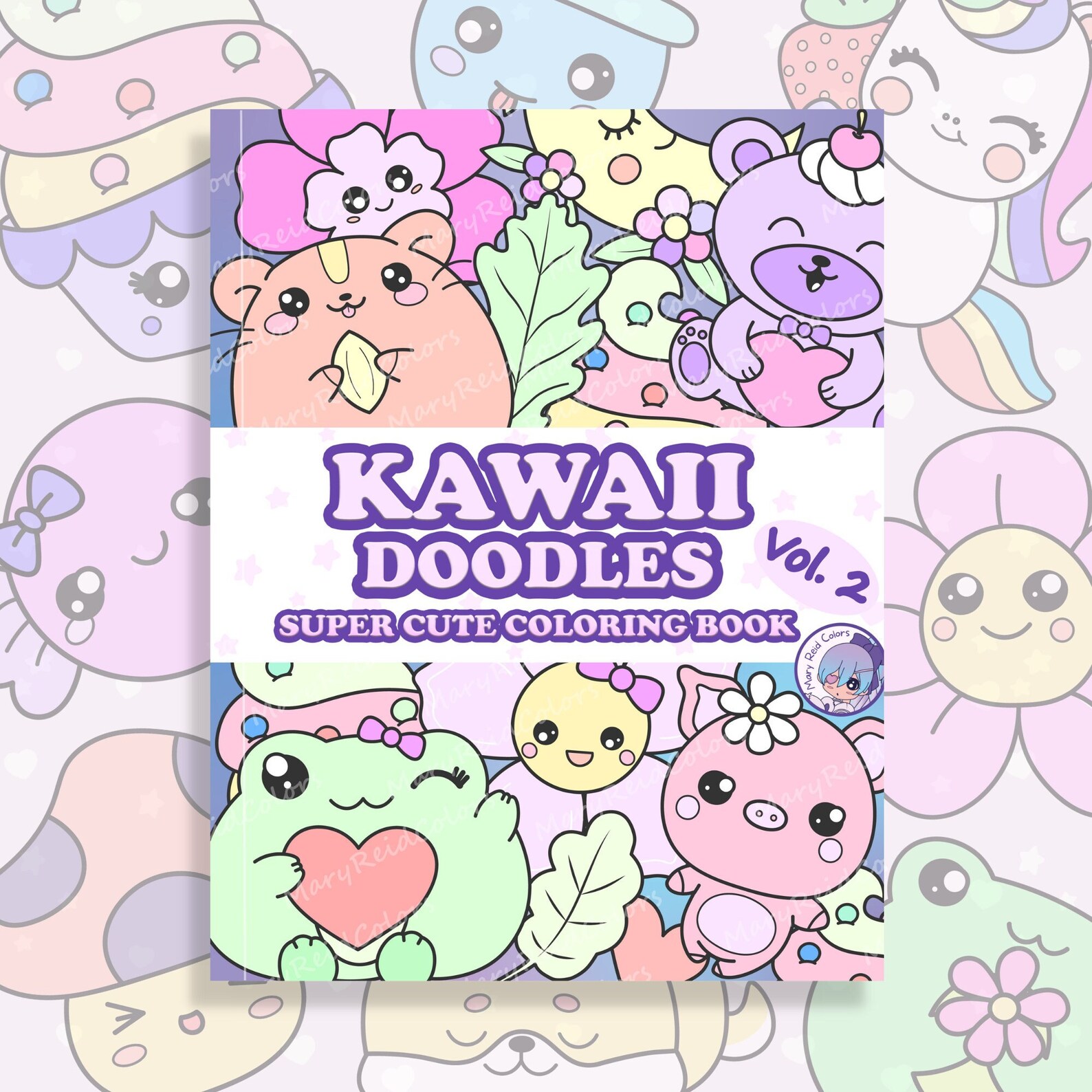 Kawaii Coloring Book for Adults and Kids, Easy Printable Pages (PDF) - Etsy