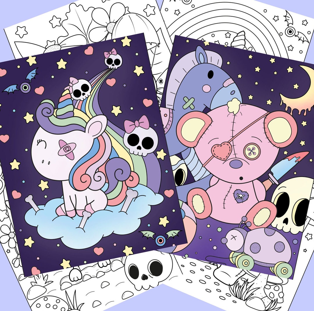 Creepy Kawaii Coloring Pages, Creepy Cute Coloring Pages, Cute ...