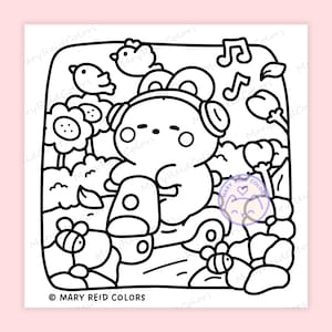 Spring Bold and Easy Coloring Pages, Cute Spring Coloring Book, Cozy ...