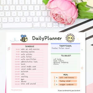 Cute Printable Monthly Planner, Kawaii Daily Planner, Cute Digital ...