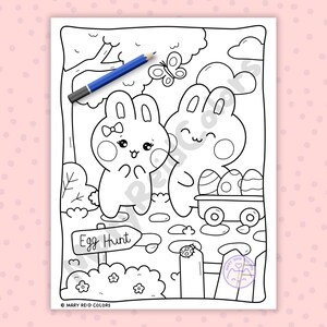 Kawaii Coloring Pages for Adults, Cozy Coloring Pages, Kawaii Easter ...