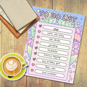 Cute Printable to Do List, Floral to Do List, Pastel to Do List, Floral ...