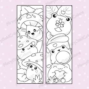 Bookmarks to Color, Kawaii Coloring Bookmarks, Kawaii Coloring Pages ...