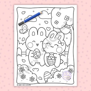 Kawaii Coloring Pages for Adults, Cozy Coloring Pages, Kawaii Easter ...