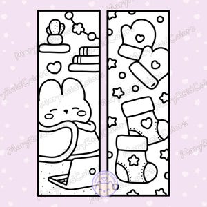 Winter Coloring Bookmarks, Bookmarks to Color, Printable Coloring ...