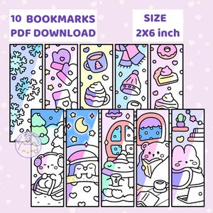 Winter Coloring Bookmarks, Bookmarks to Color, Printable Coloring ...
