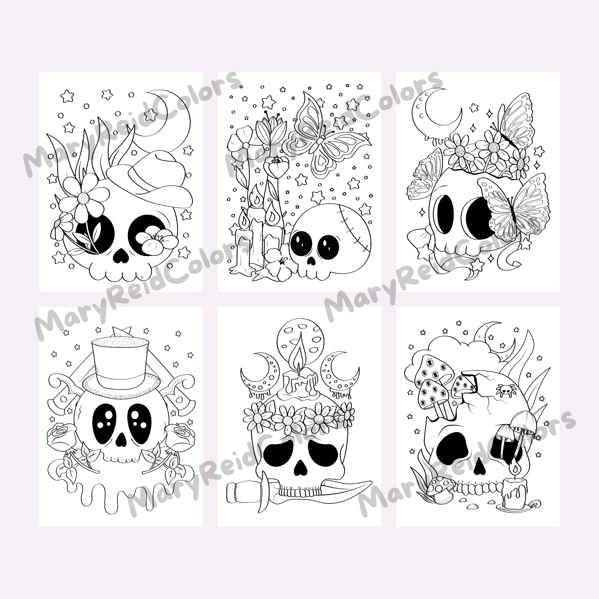 Pastel Goth Coloring Books Skull Coloring Book Funny - Etsy