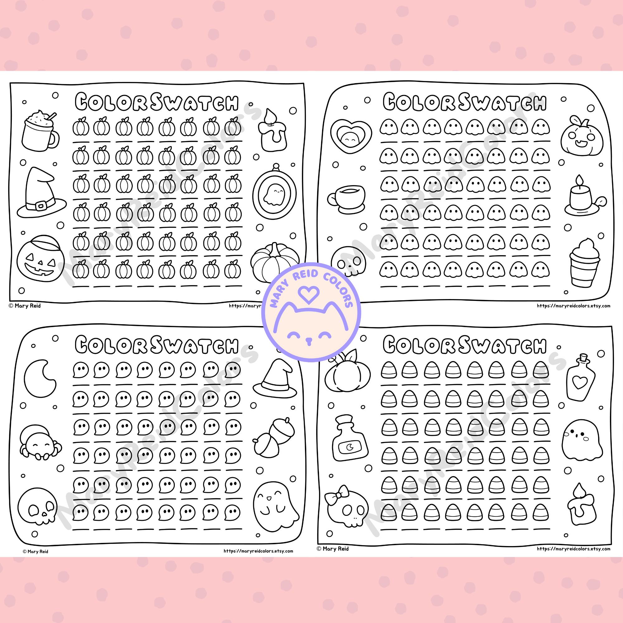 Cozy Halloween Coloring Book Bundle, Spooky Kawaii Printable Pages (PDF ...