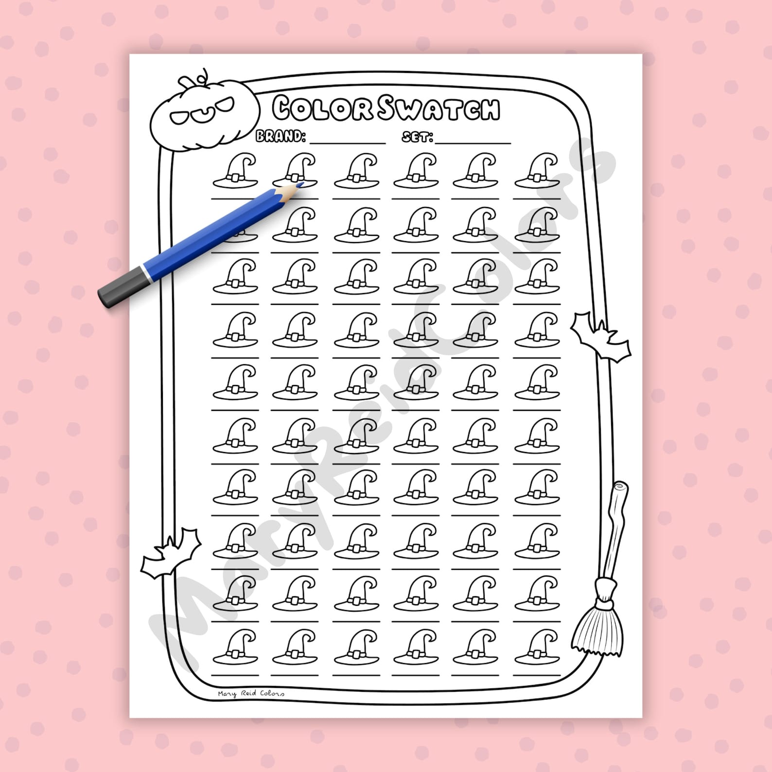 Blank Color Swatch, Printable Color Chart, Chart Sheets, Season Color ...