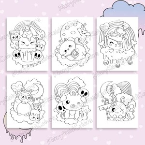 Creepy Kawaii Coloring Book Bundle, Spooky Printable (PDF) - Etsy