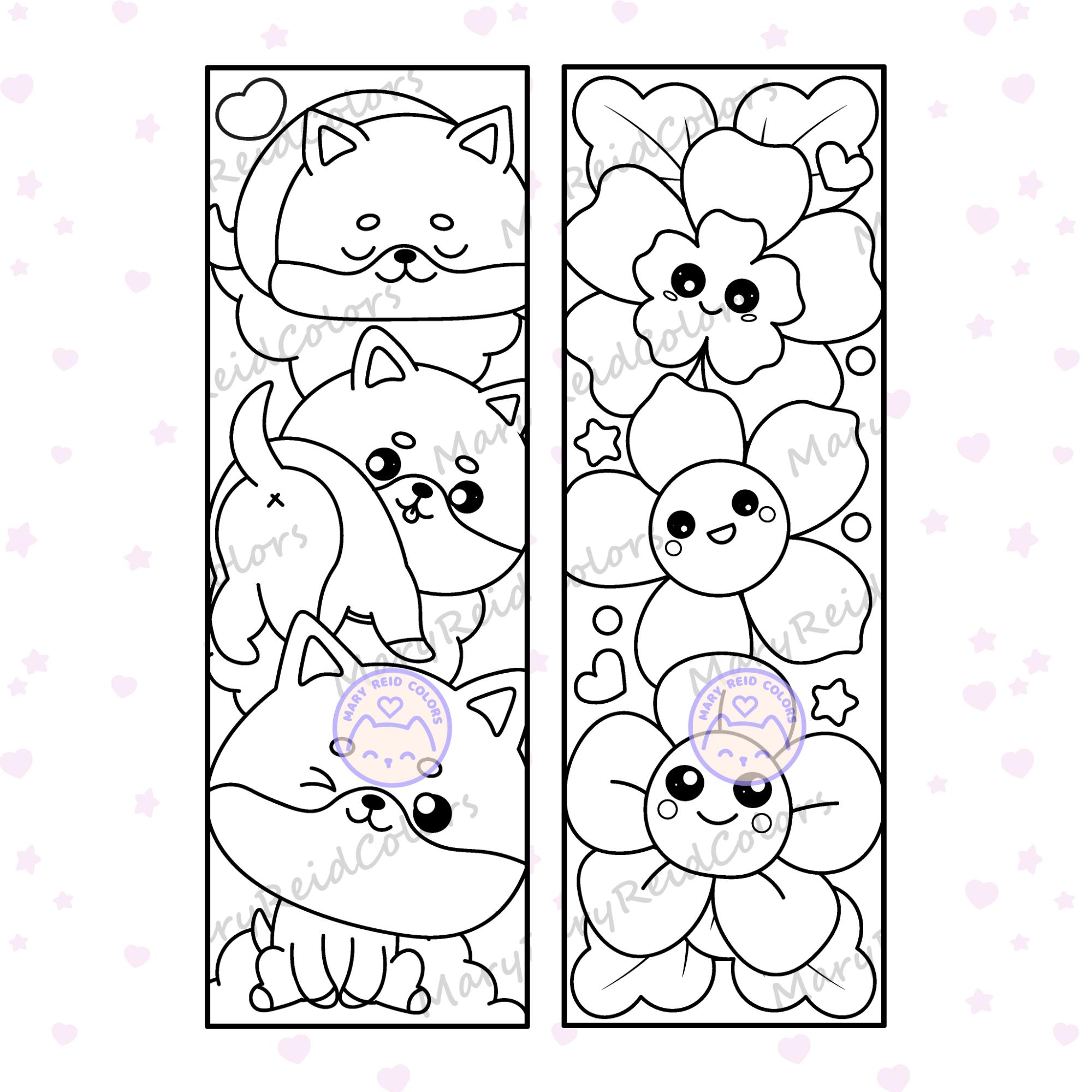 Kawaii Animal Coloring Bookmarks, Homeschool Printable Pages (PDF ...